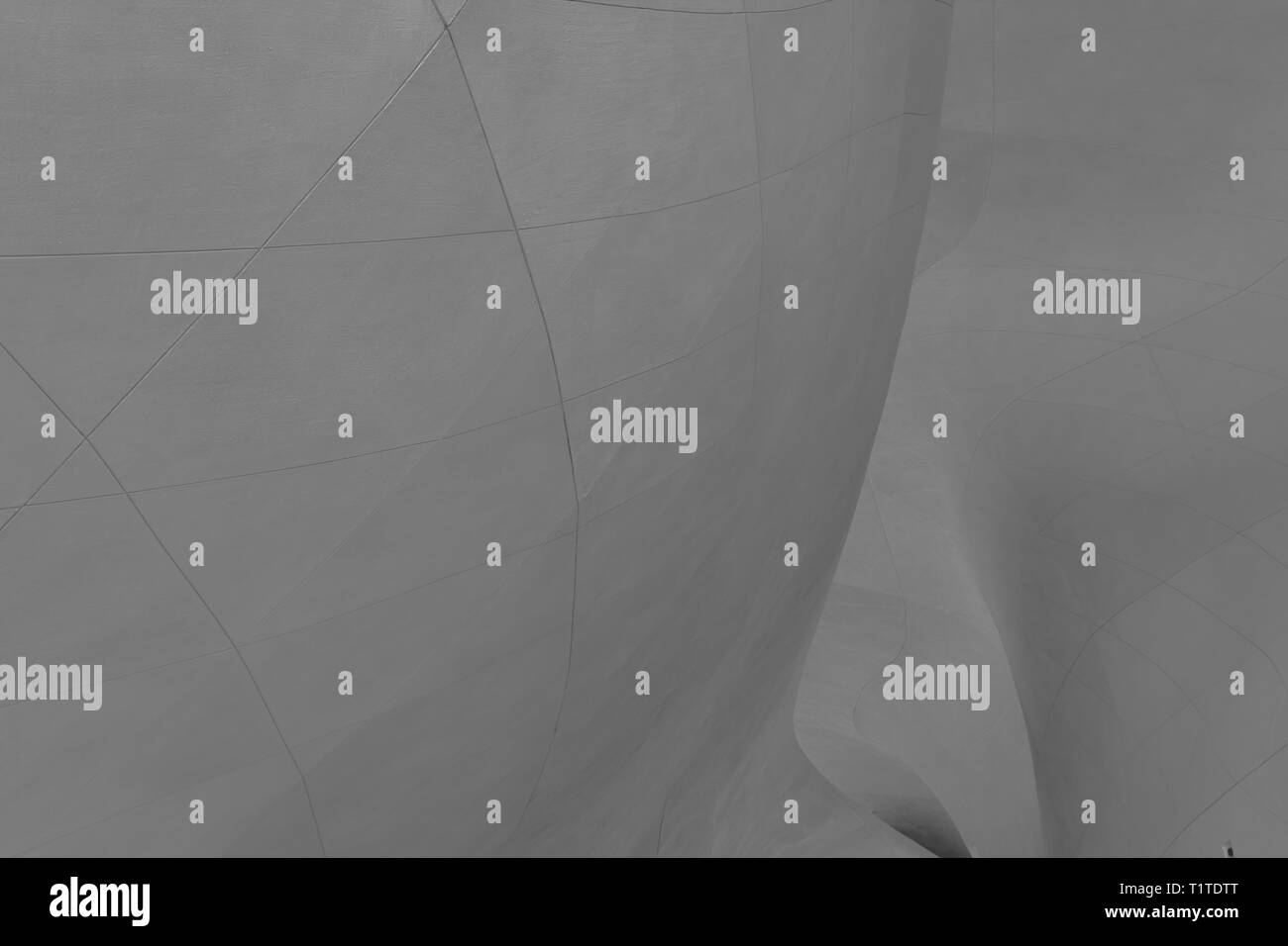 Monochrome refined fragment of contemporary public building, abstract ...