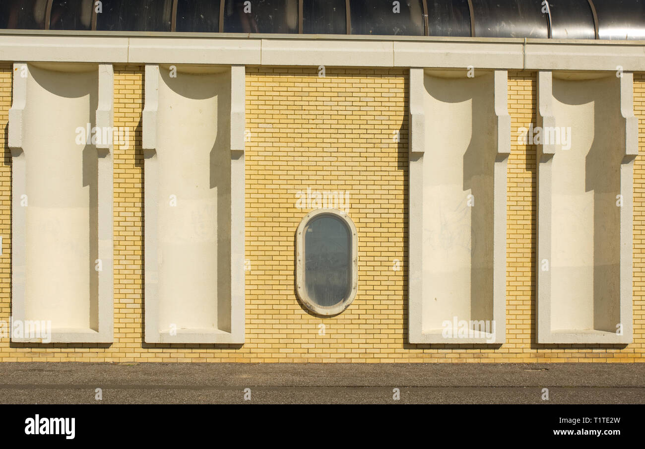 Leisure centre swimming pool on the seafront at Hove, Brighton, East ...