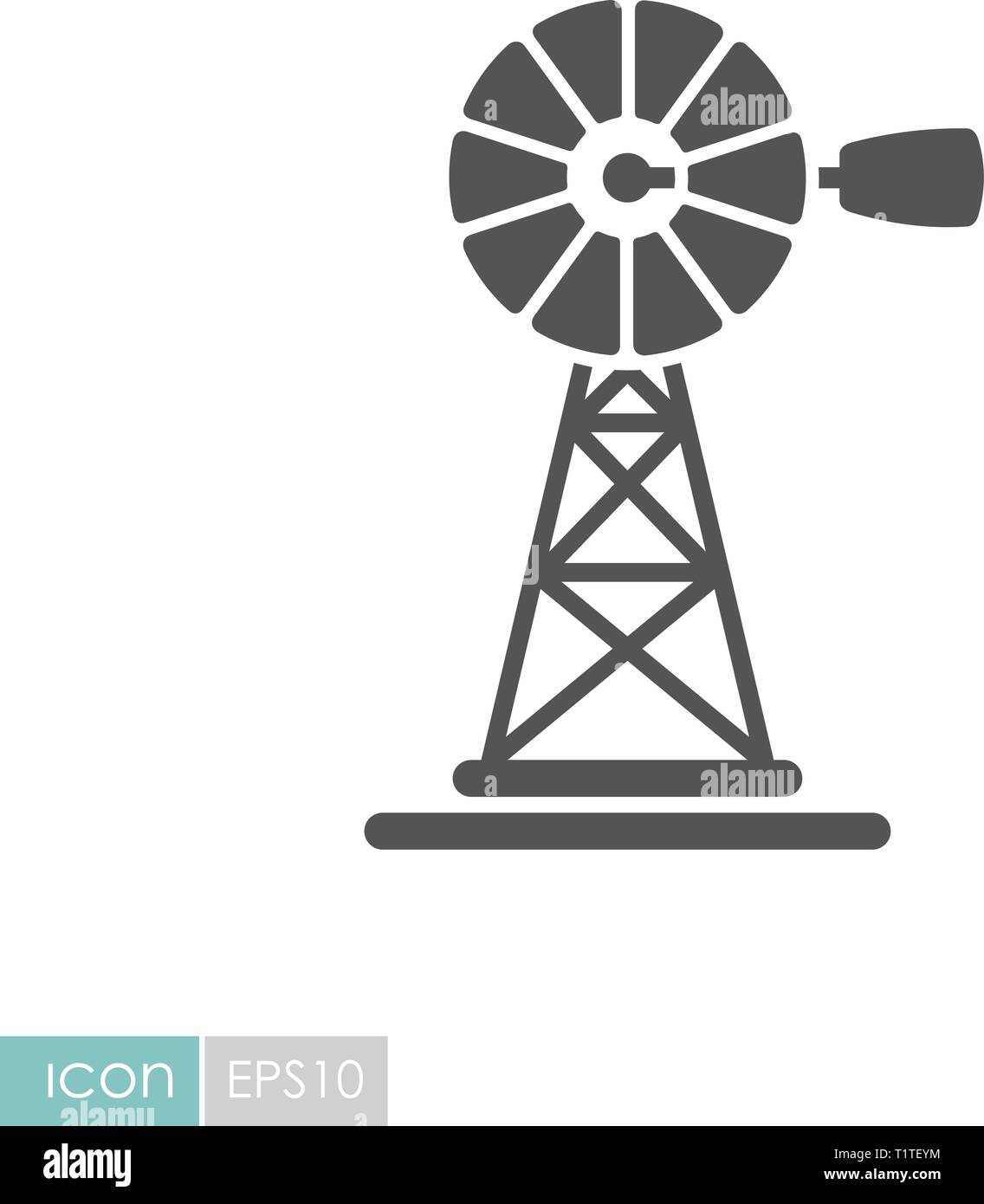 Wind pump flat icon. Agriculture sign. Graph symbol for your web site ...