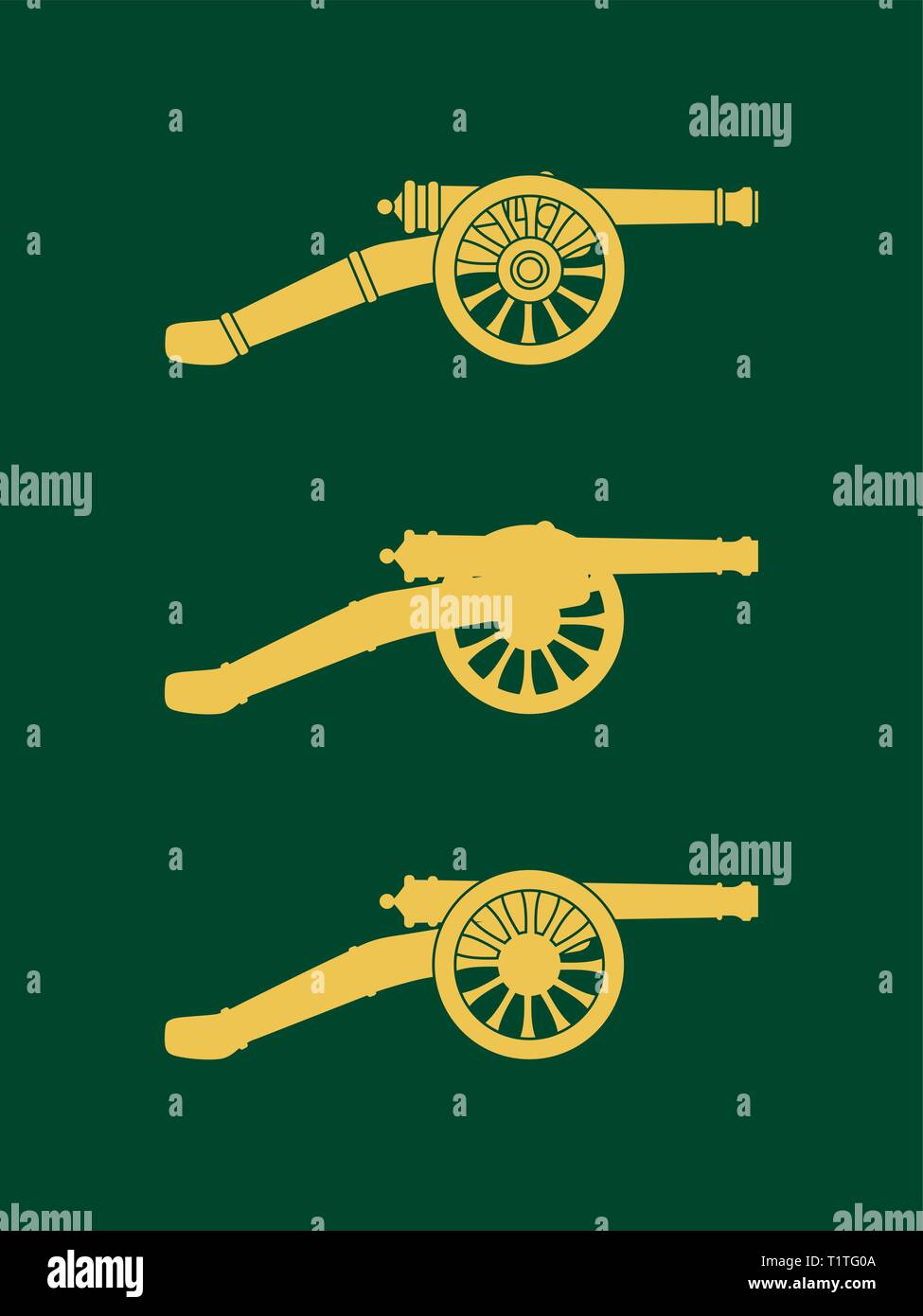 Vector image of a vintage gun. Vector retro cannon Stock Vector Image ...