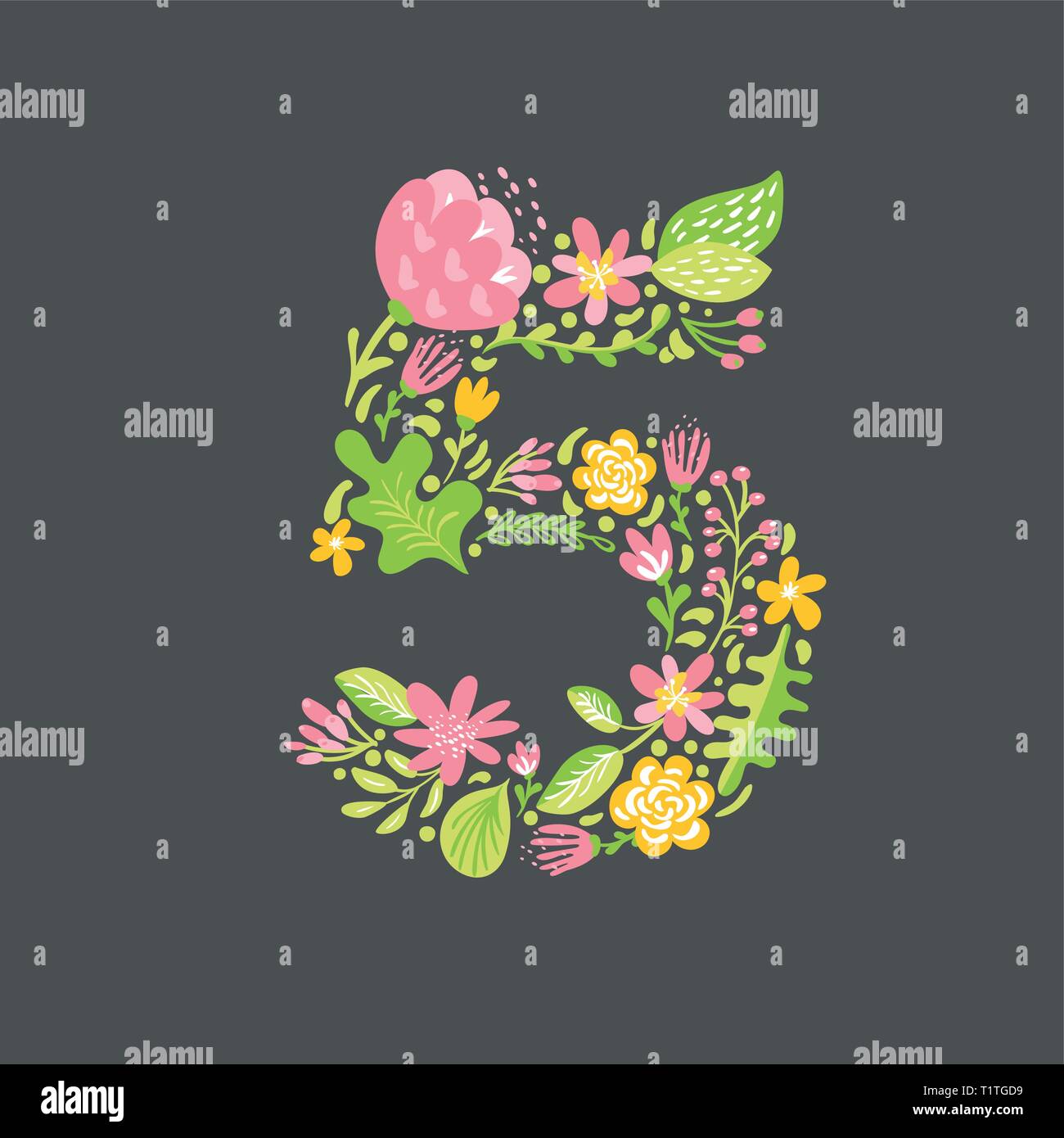 Five Circle Flower Dots