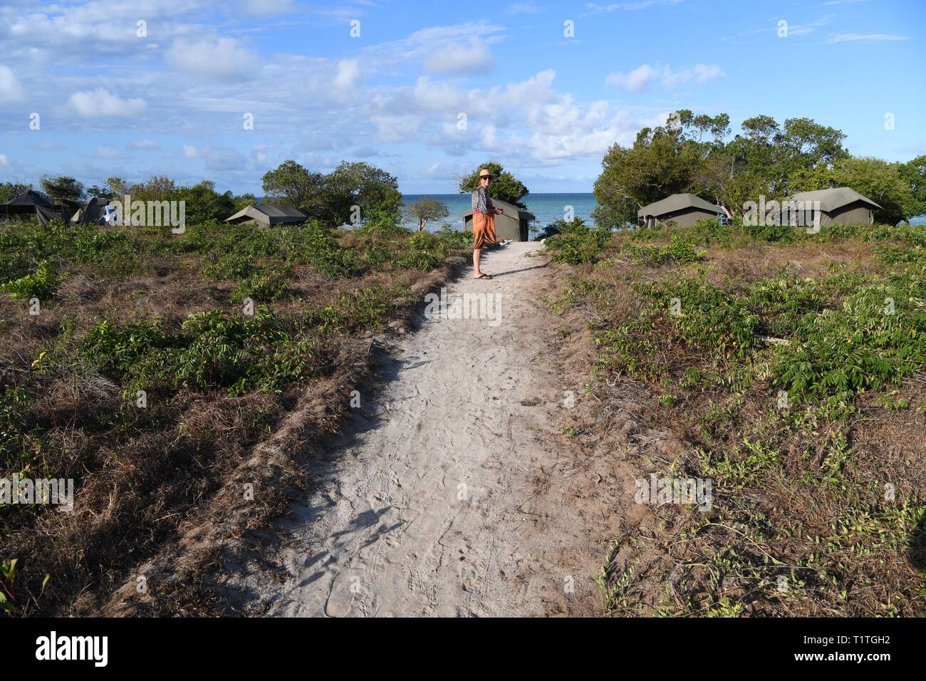 The campsite. Quirimba Island, Quirimbas Archipelago, Mozambique, East ...