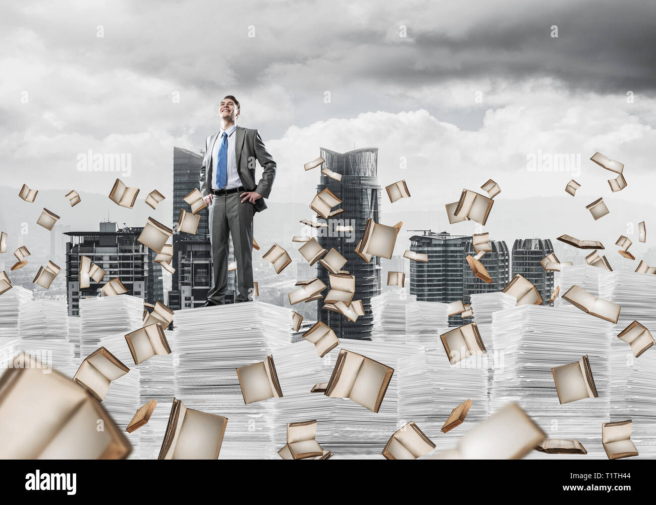 Study hard to become successful businessman Stock Photo - Alamy