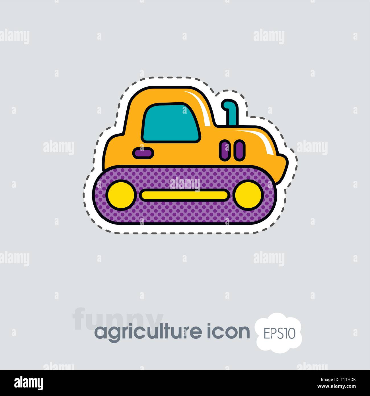 Tractor crawler icon. Agriculture sign. Graph symbol for your web site ...