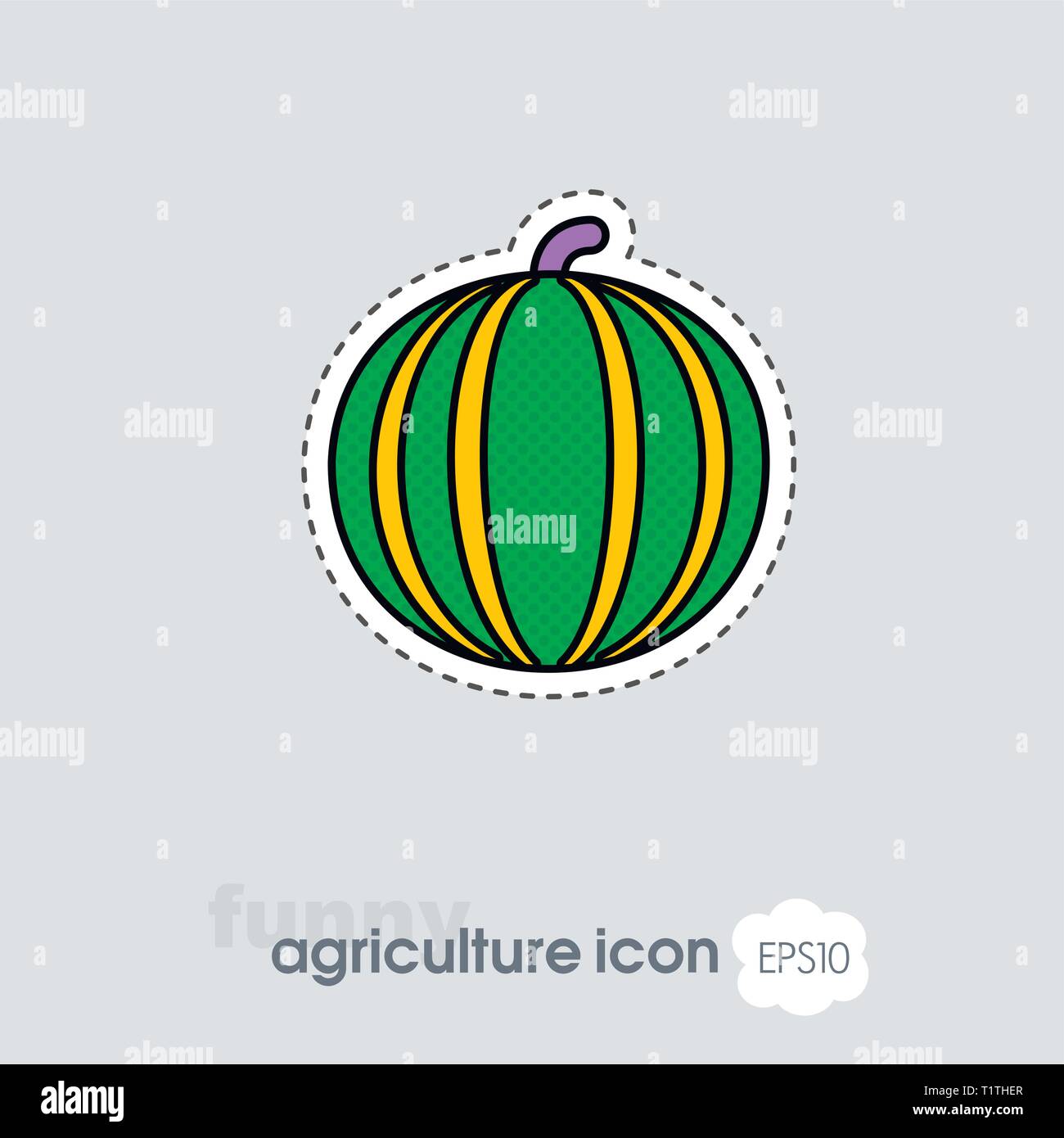 Watermelon flat icon. Agriculture sign. Graph symbol for your web site ...