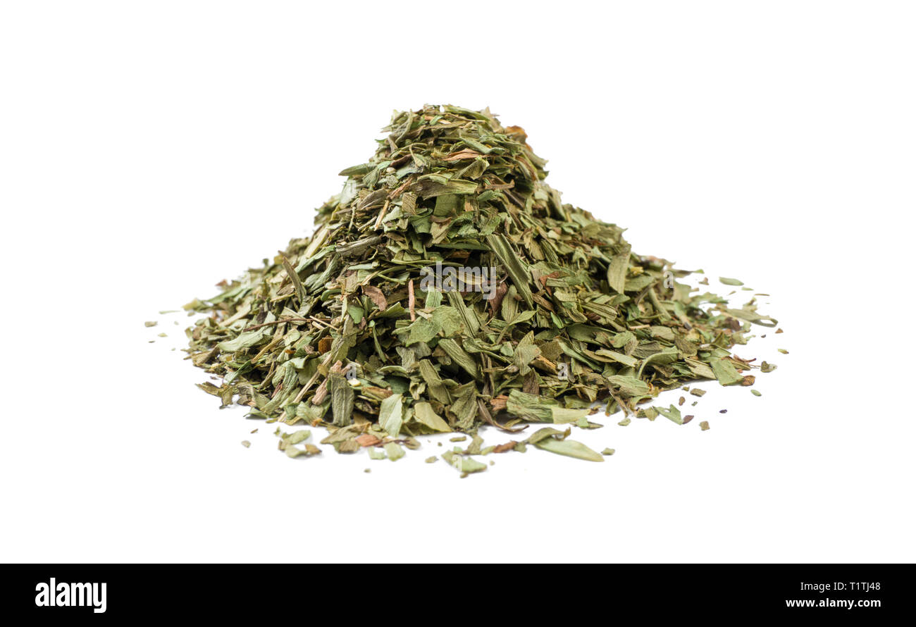 tarragon herb heap isolated on white background. front view Stock Photo ...