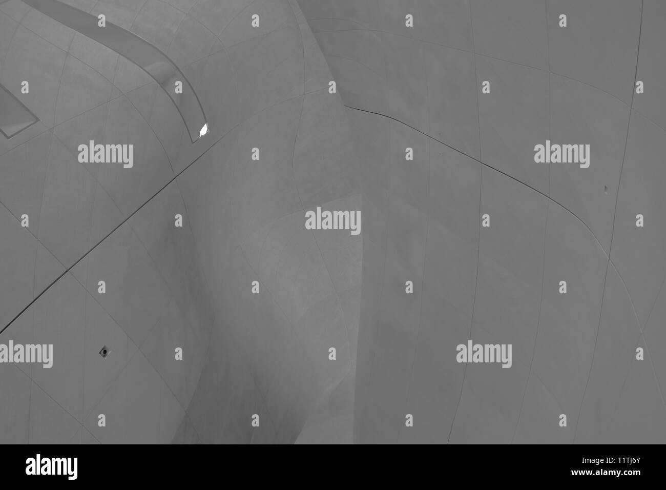 Monochrome refined fragment of contemporary public building, abstract ...