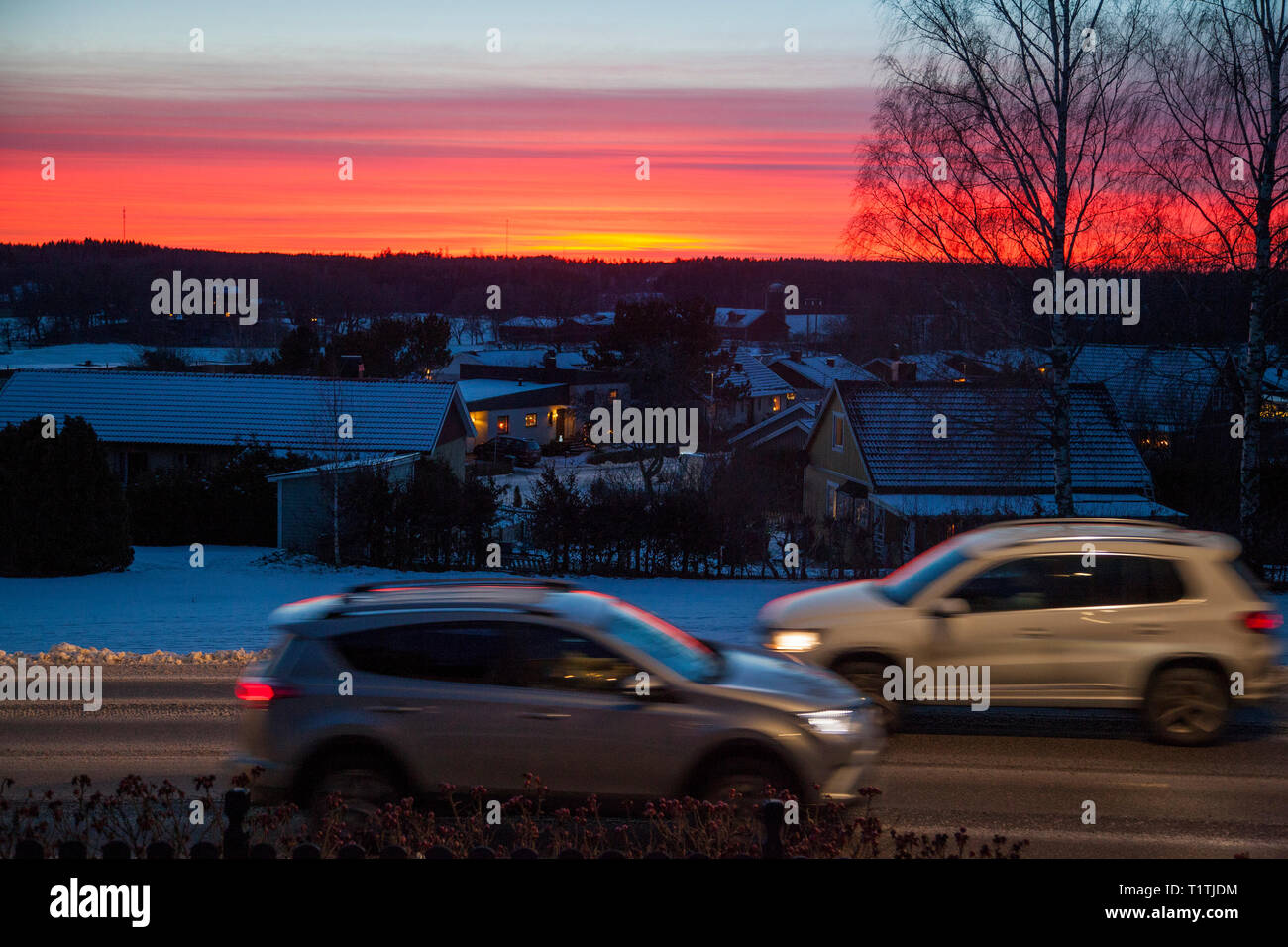WINTER SKY at sunset Stock Photo - Alamy
