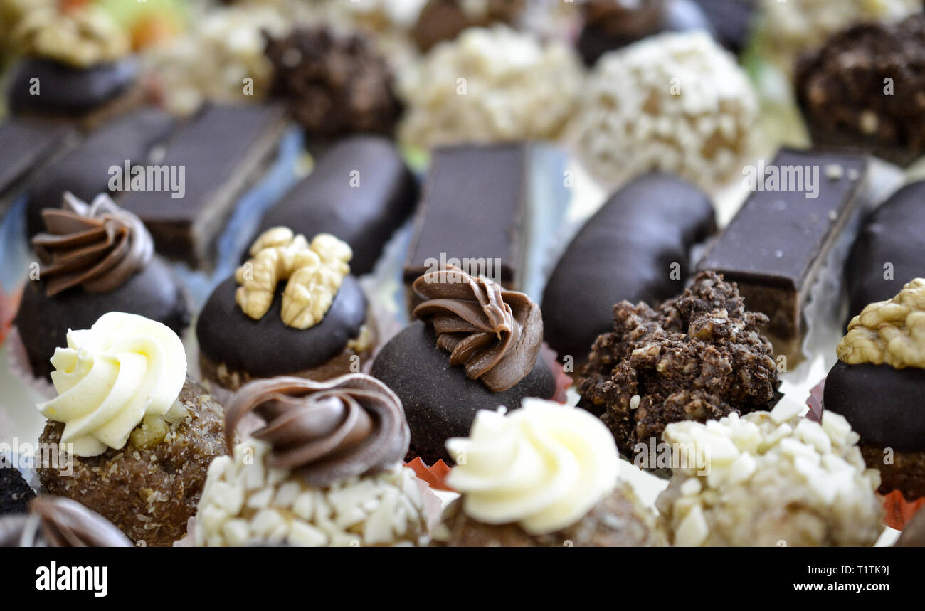 various homemade bonbons truffles ,catering food,image Stock Photo - Alamy