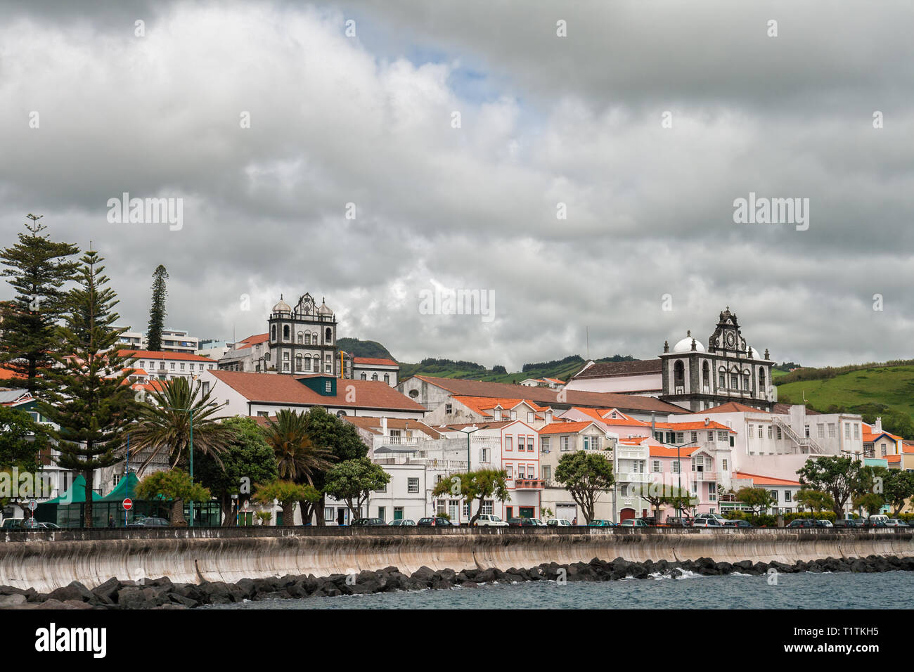 Embankment of Horta, Faial island, Azores Stock Photo - Alamy