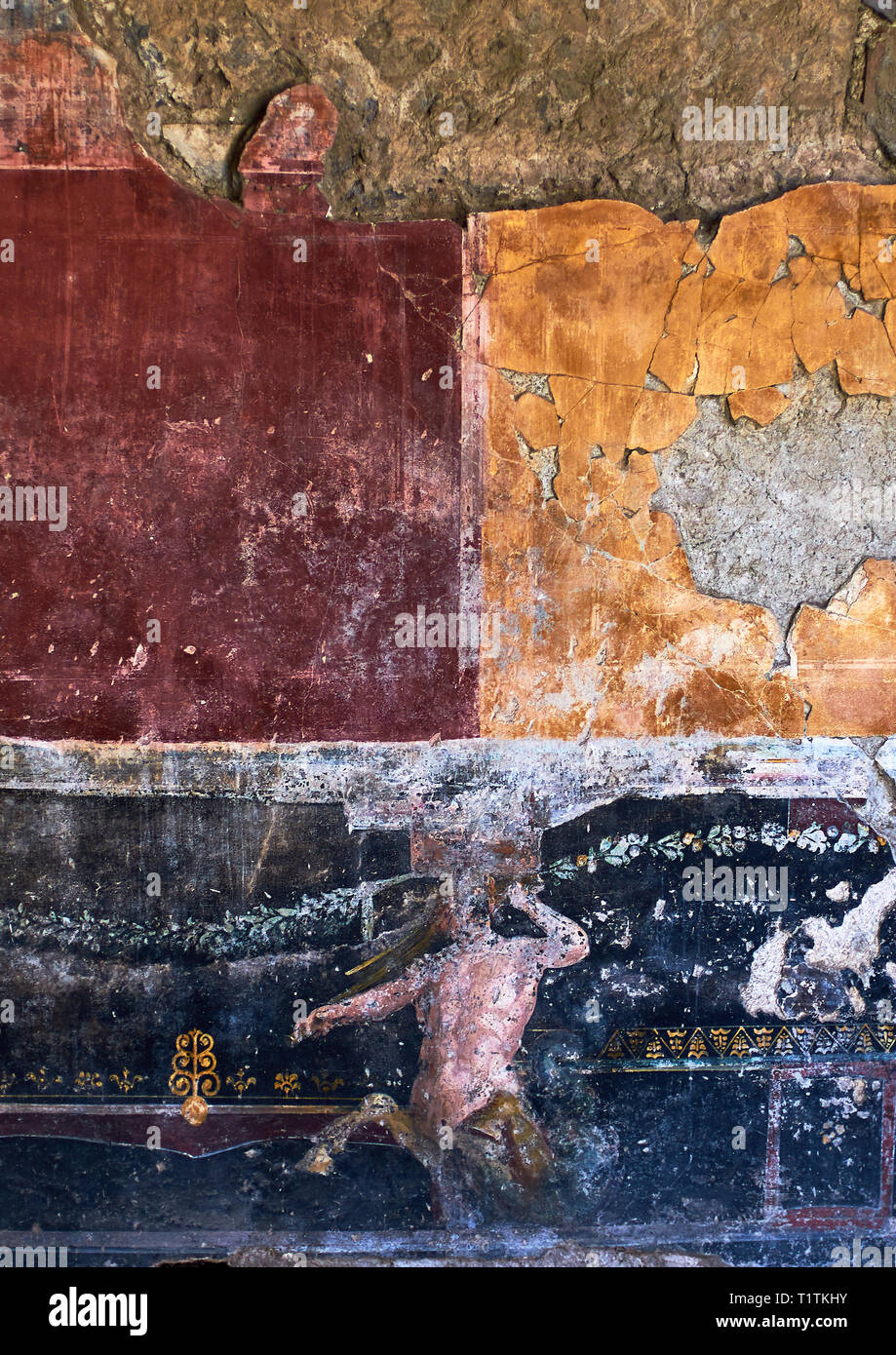 Centaur painted on the wall of an ancient house in Pompeii Stock Photo ...