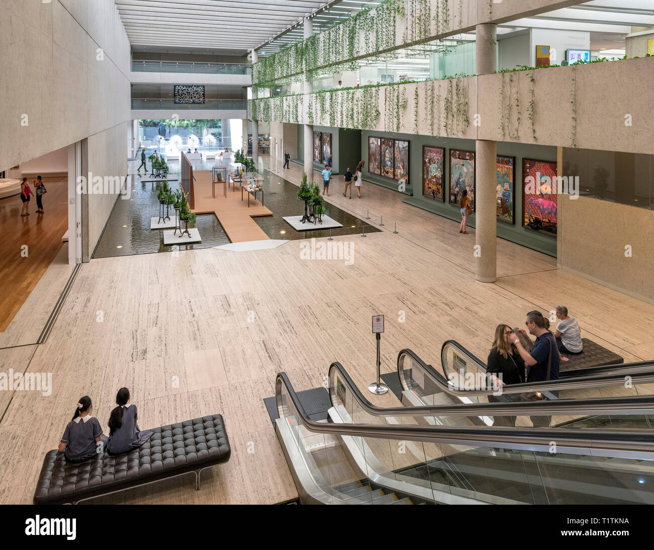 Interior of the Queensland Art Gallery (QAG), Brisbane, Queensland ...