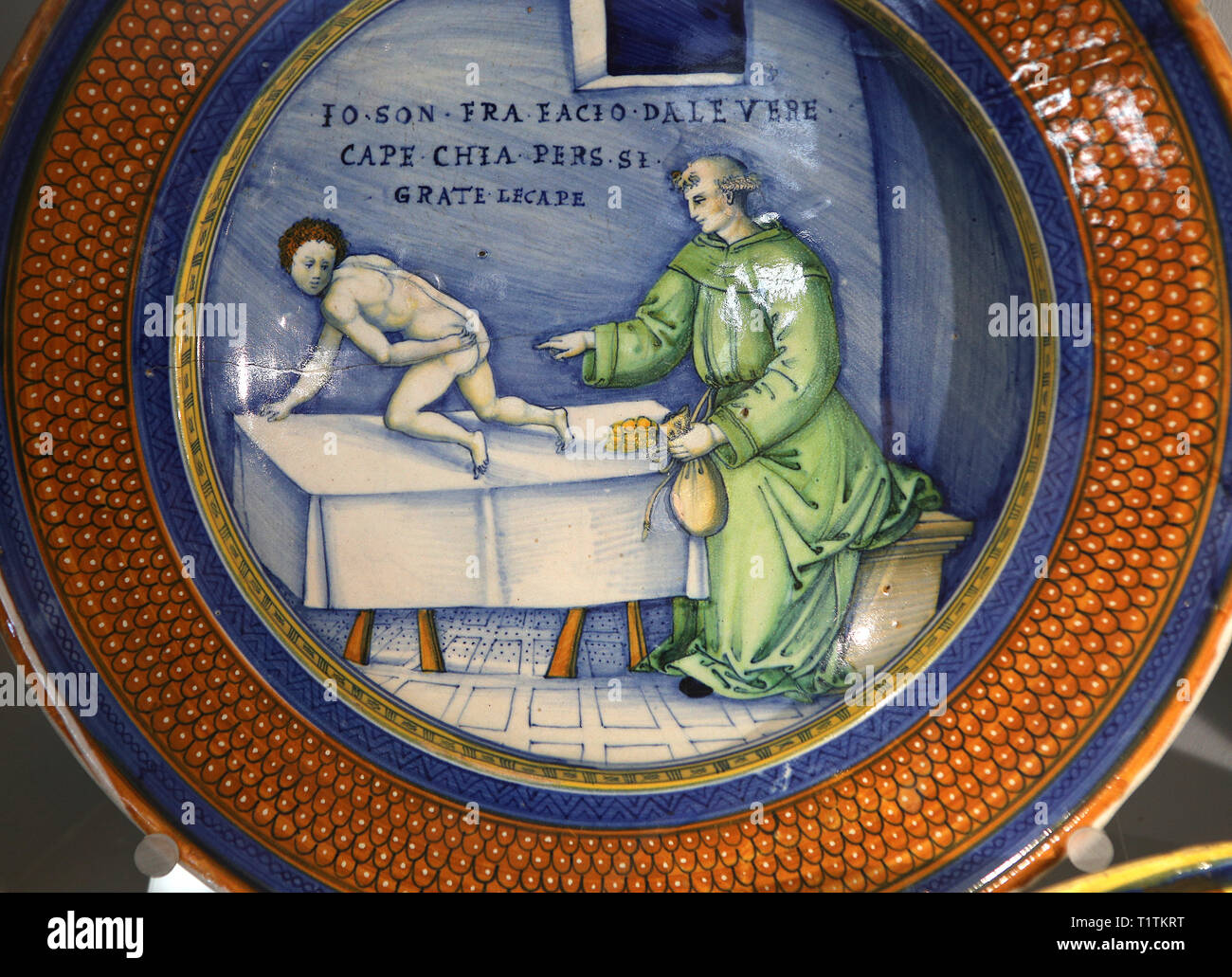ancient ceramic pottery dish from renaissance and 17th century Stock ...