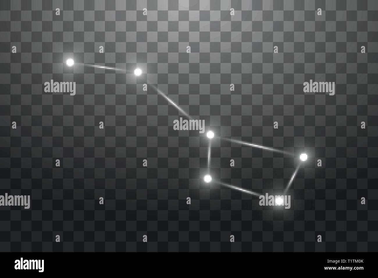 Big Dipper Zodiac Sign of the Beautiful Bright Stars on a transparent ...