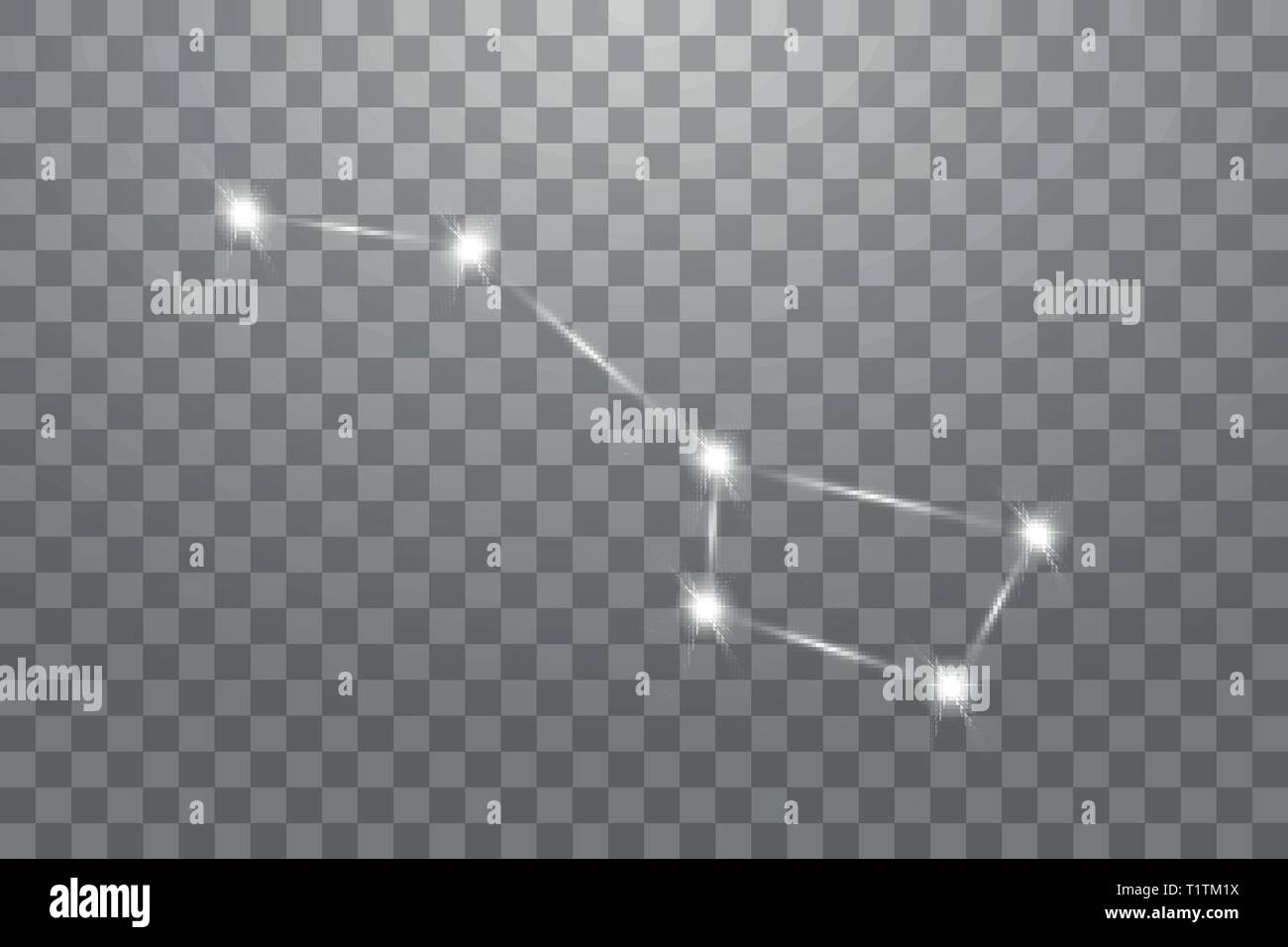 Big Dipper Zodiac Sign of the Beautiful Bright Stars on a transparent ...