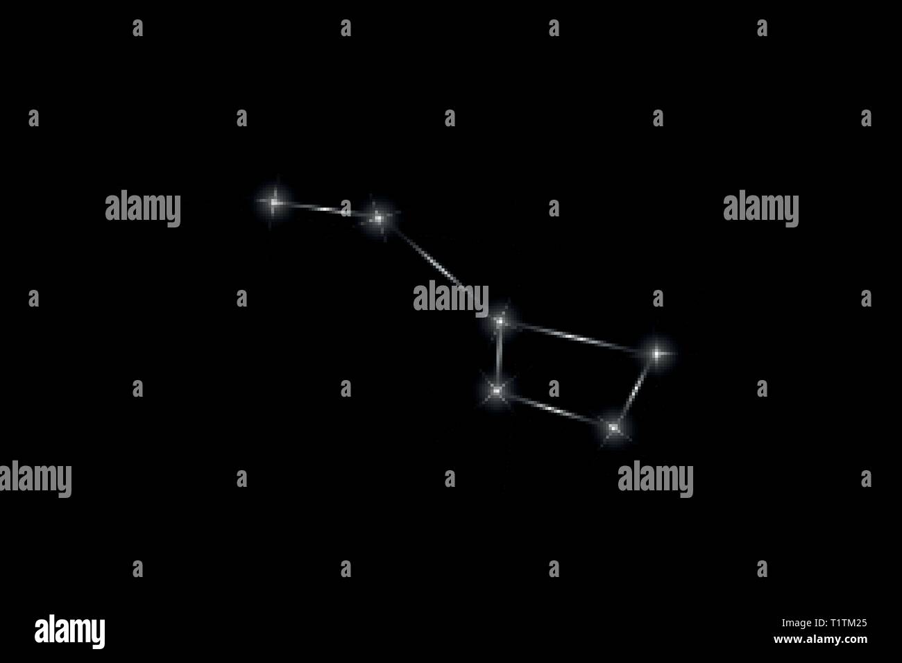 Big Dipper Zodiac Sign of the Beautiful Bright Stars on a black ...