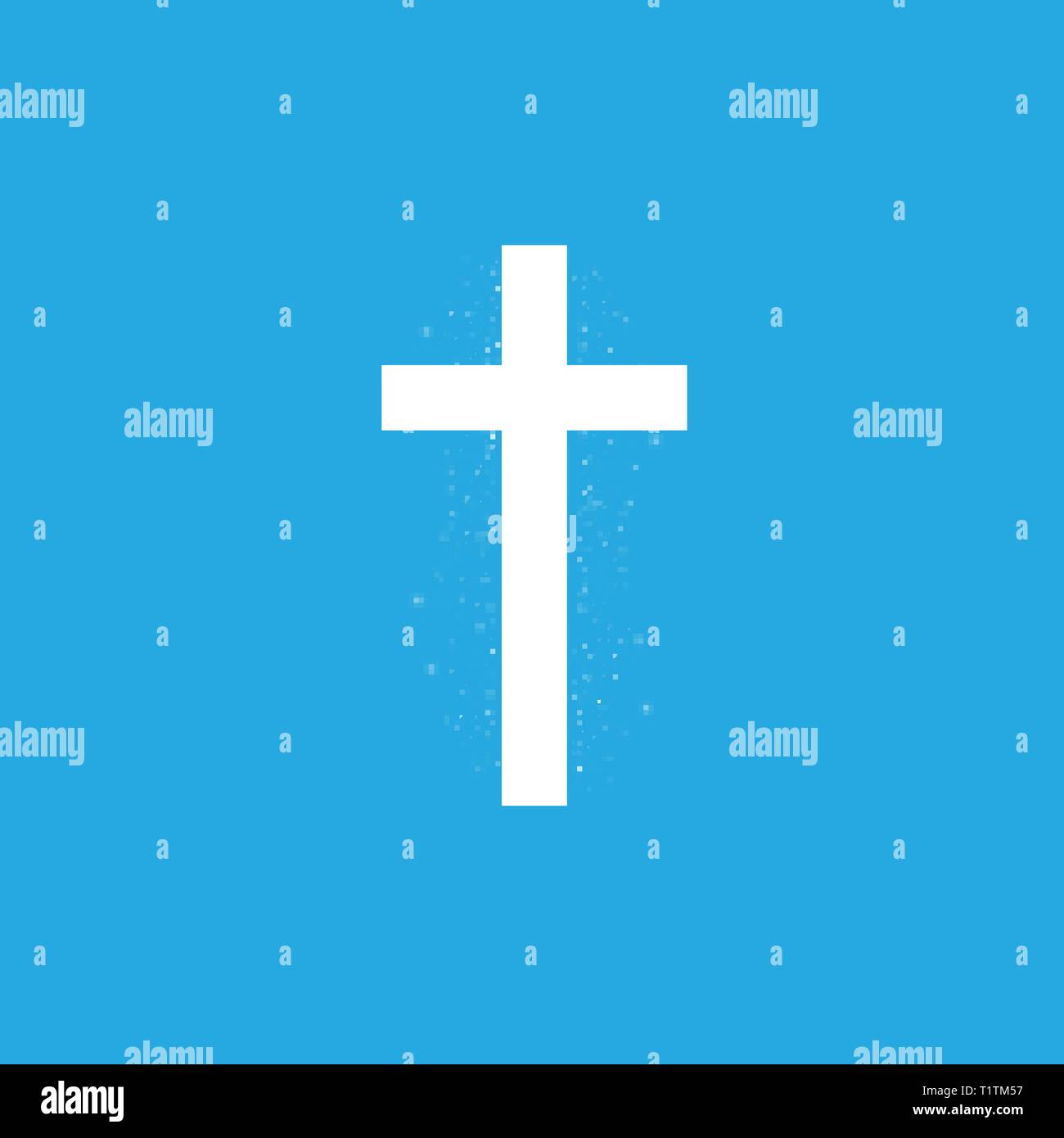 Shining white cross on transparent background. Glowing saint cross ...