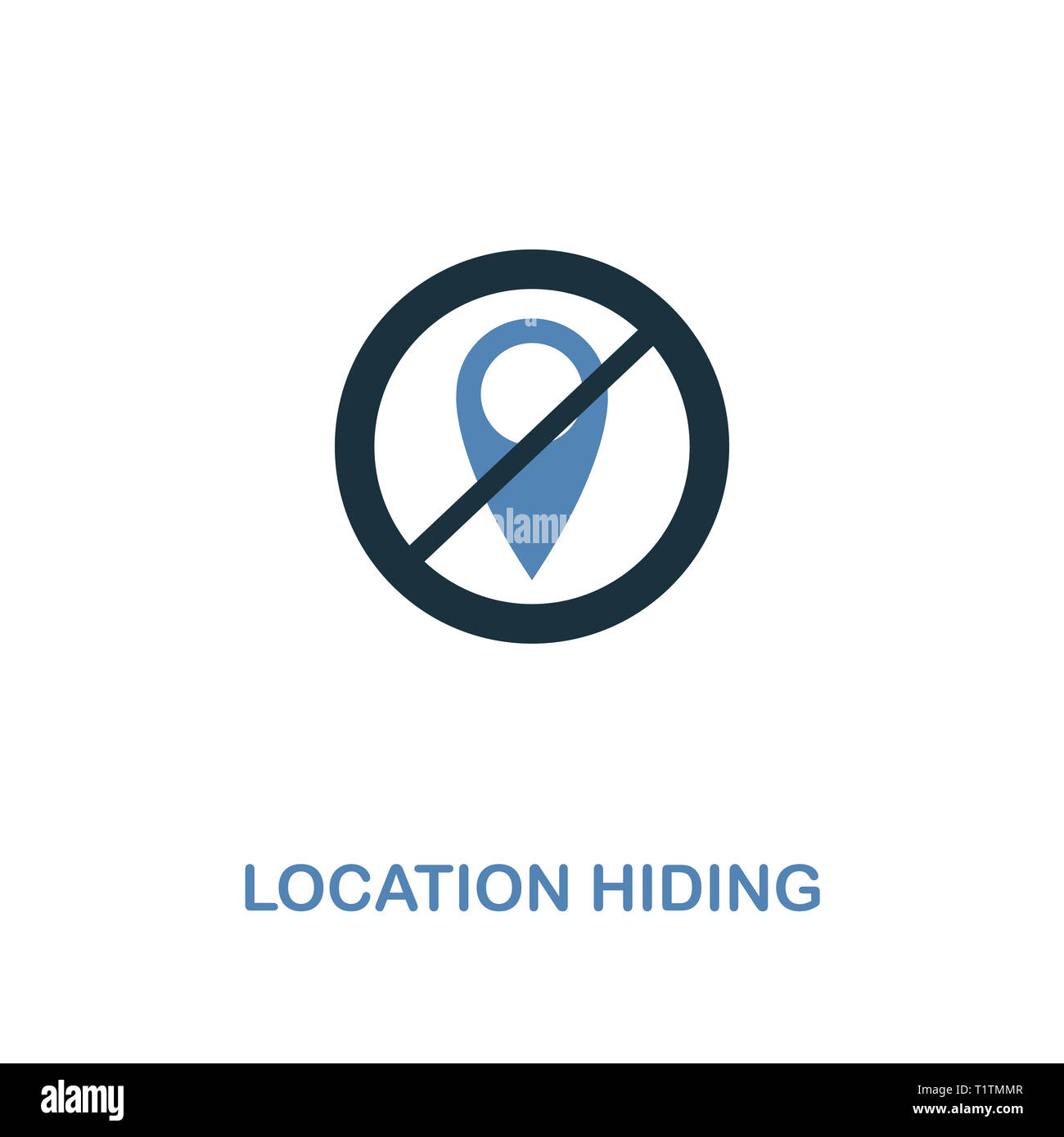 Location Hiding icon in two colors. Premium design from internet ...