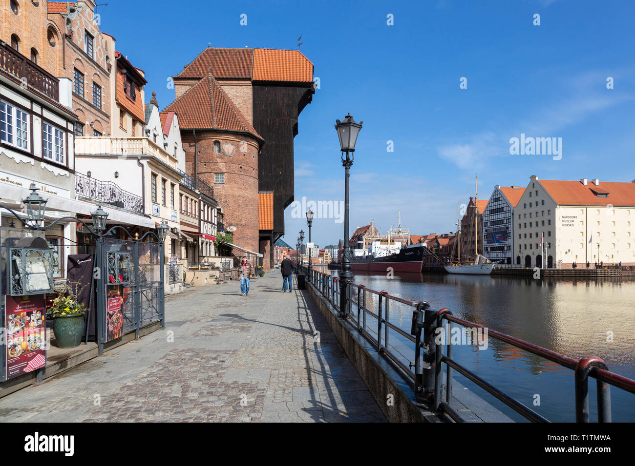Gdansk old town waterfront promenade, Poland Stock Photo - Alamy