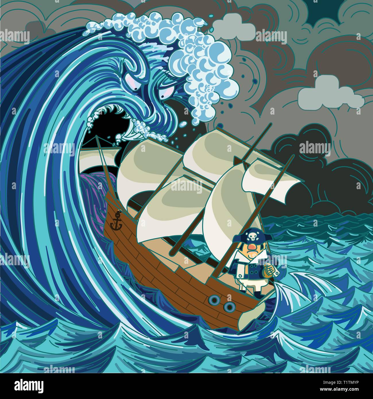 Cartoon Ship Boat Sailing In Stock Photos & Cartoon Ship Boat Sailing ...