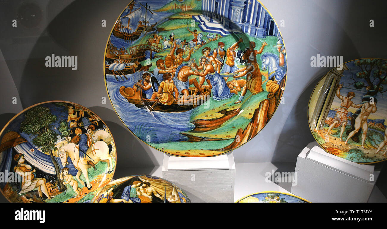 ancient ceramic pottery dish from renaissance and 17th century Stock ...