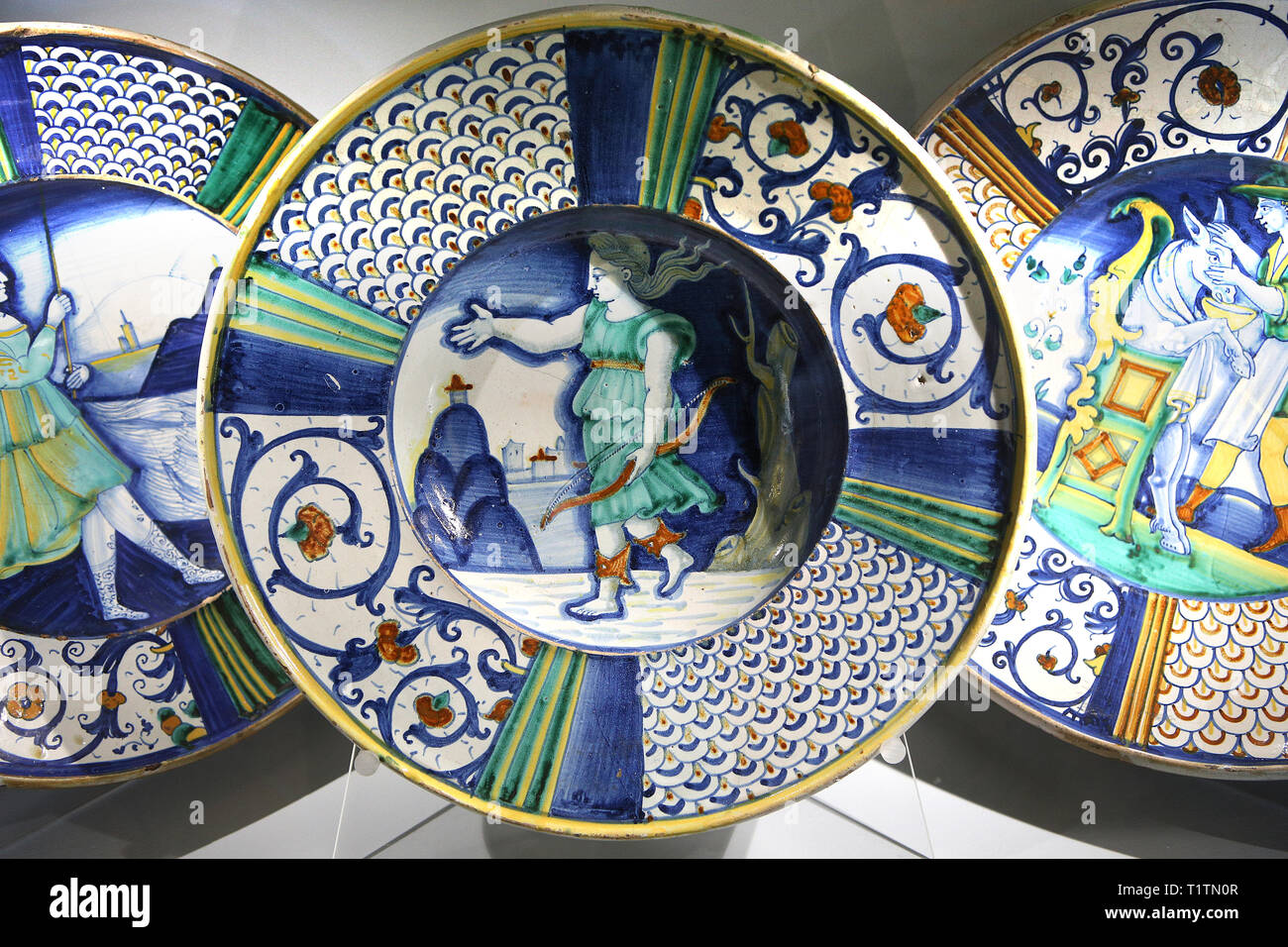 ancient ceramic pottery dish from renaissance and 17th century Stock ...