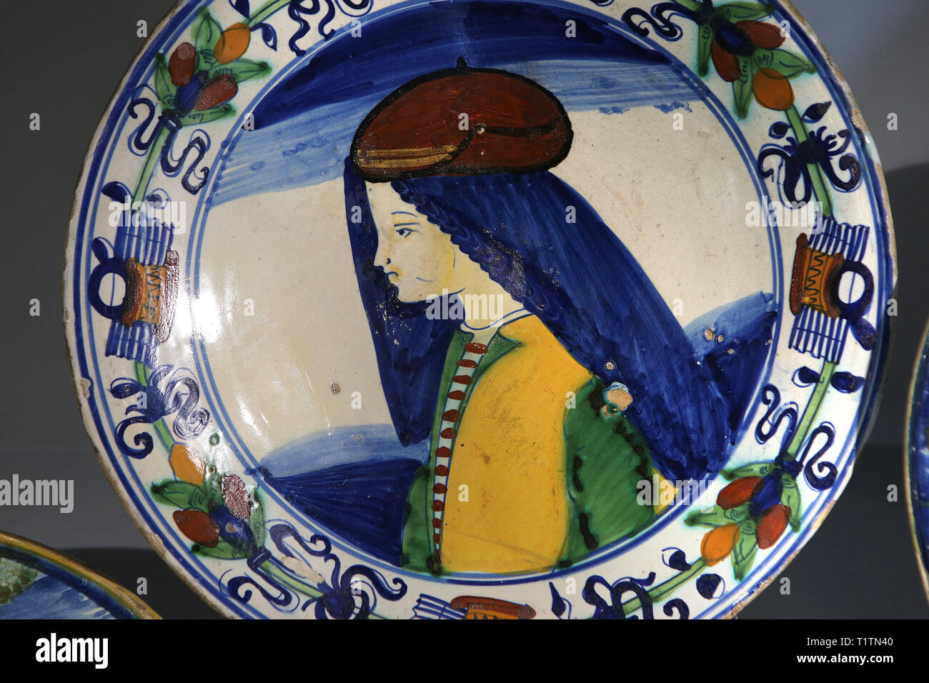 ancient ceramic pottery dish from renaissance and 17th century Stock ...