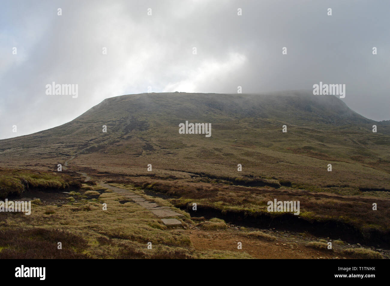 Steps on William Clough path up onto Kinder Scout plateau, Derbyshire ...