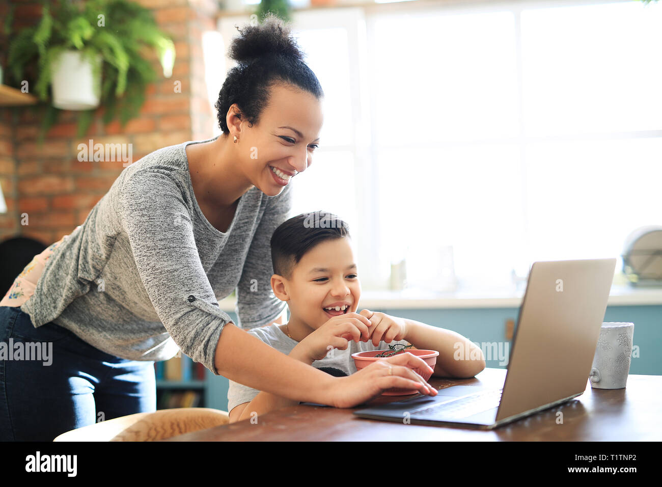 Mother and son Stock Photo - Alamy