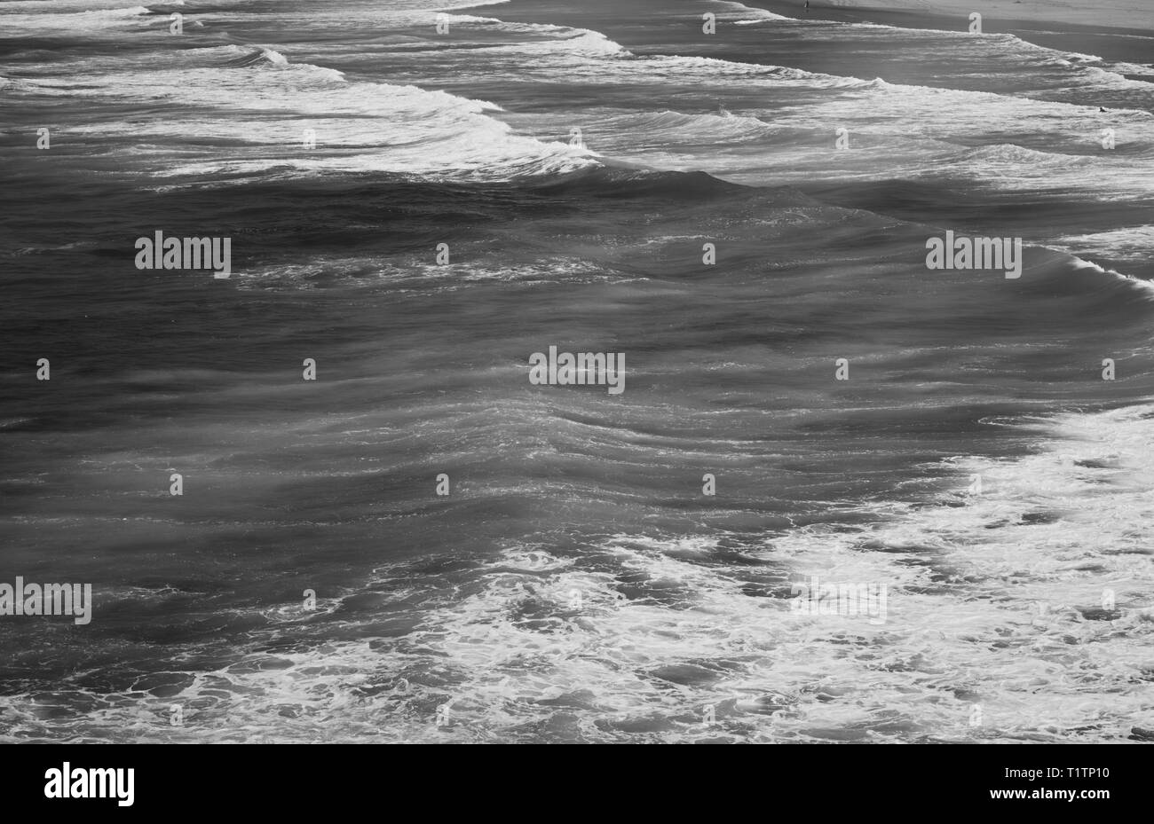 Coastal art print, monochrome and seascape concept - Atlantic ocean coast scenery, fine art ...