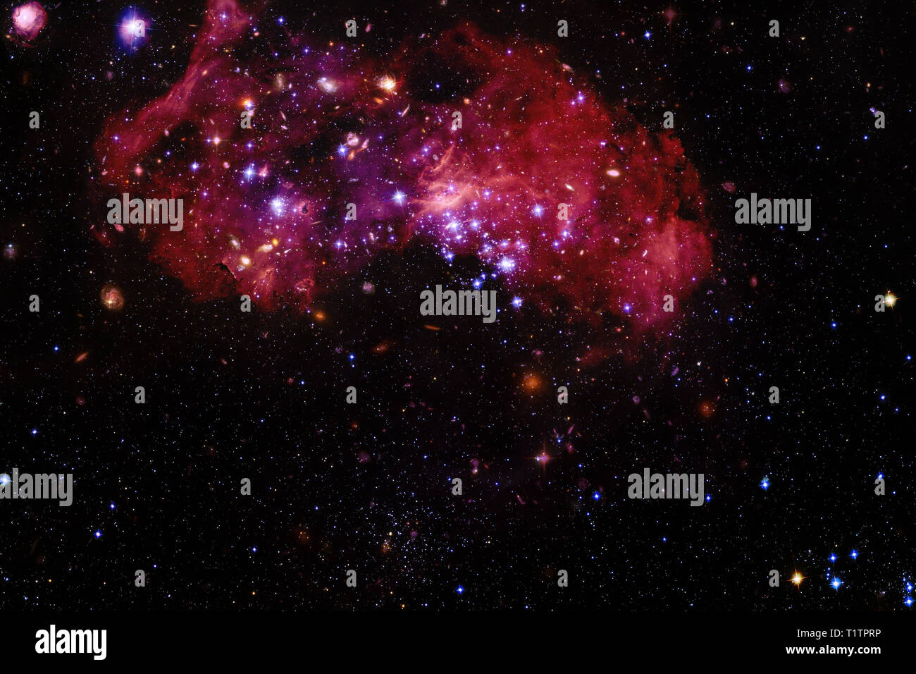 Landscape of star clusters. Beautiful image of space. Cosmos art ...