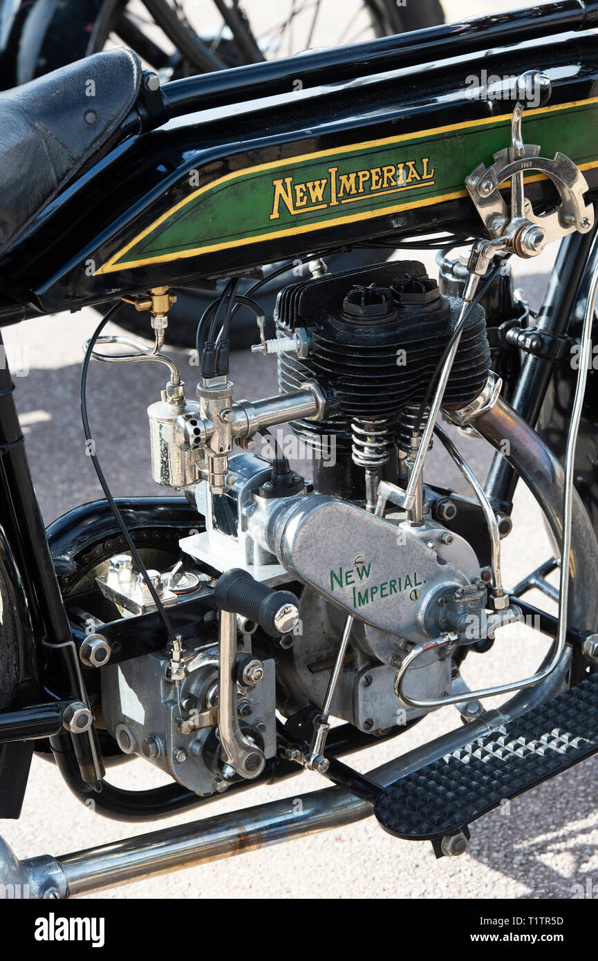 New imperial pre war vintage motorcycle abstract. England Stock Photo ...