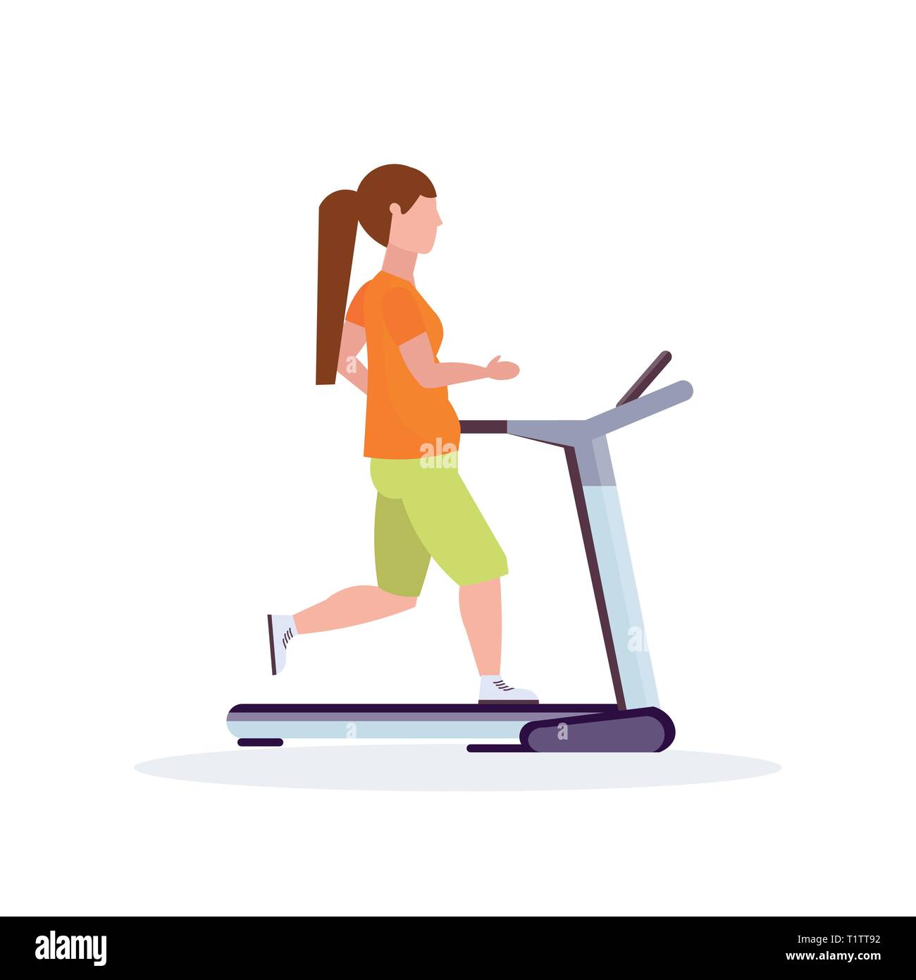 woman running treadmill sportswoman working out healthy lifestyle ...
