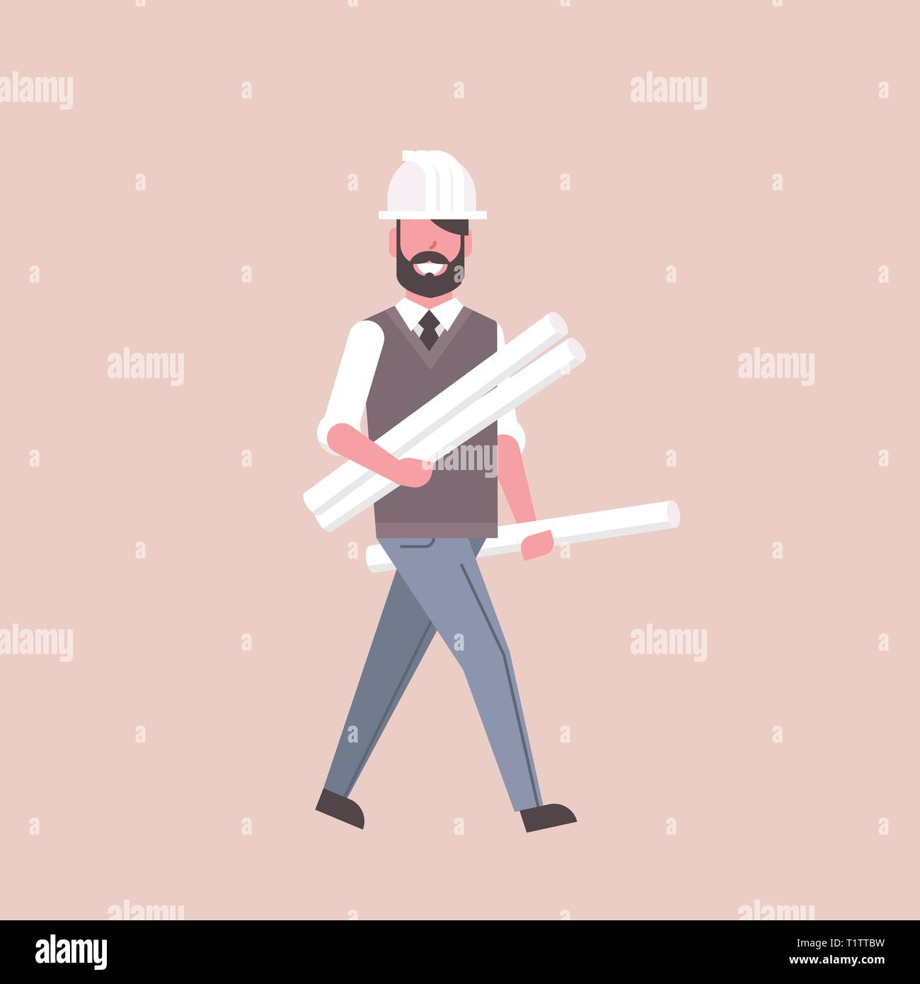 Engineer working in building industry Stock Vector Images - Alamy