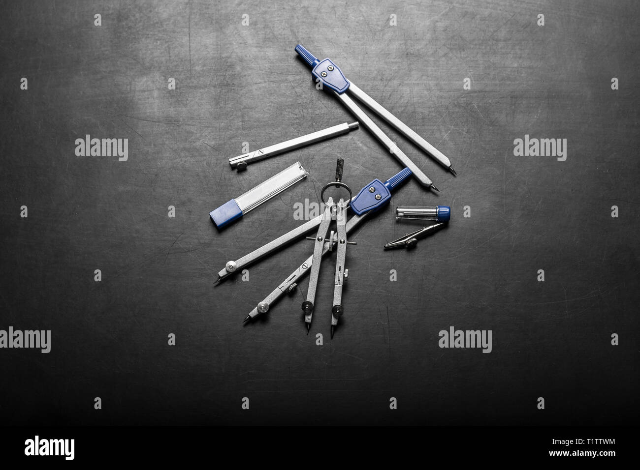 compass on a black background Stock Photo - Alamy