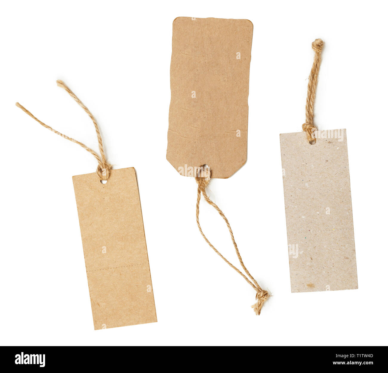 Empty shopping tag template. Isolated on white Stock Photo - Alamy