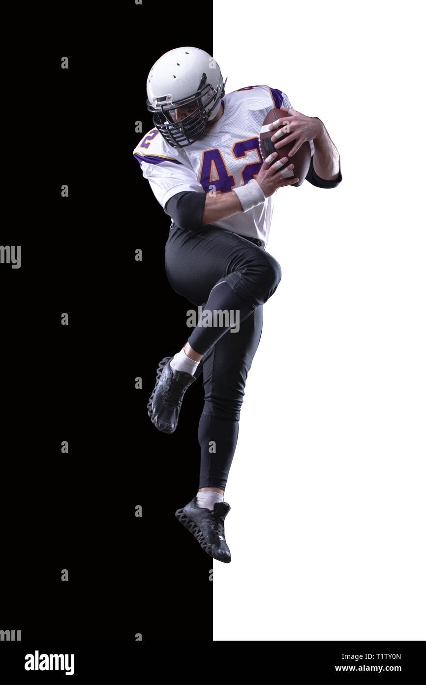 High jump of American Football Player, collage Stock Photo - Alamy