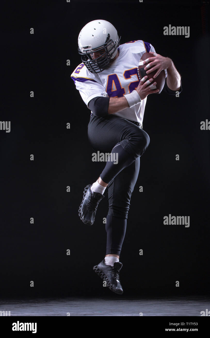 High jump of American Football Player, collage Stock Photo - Alamy