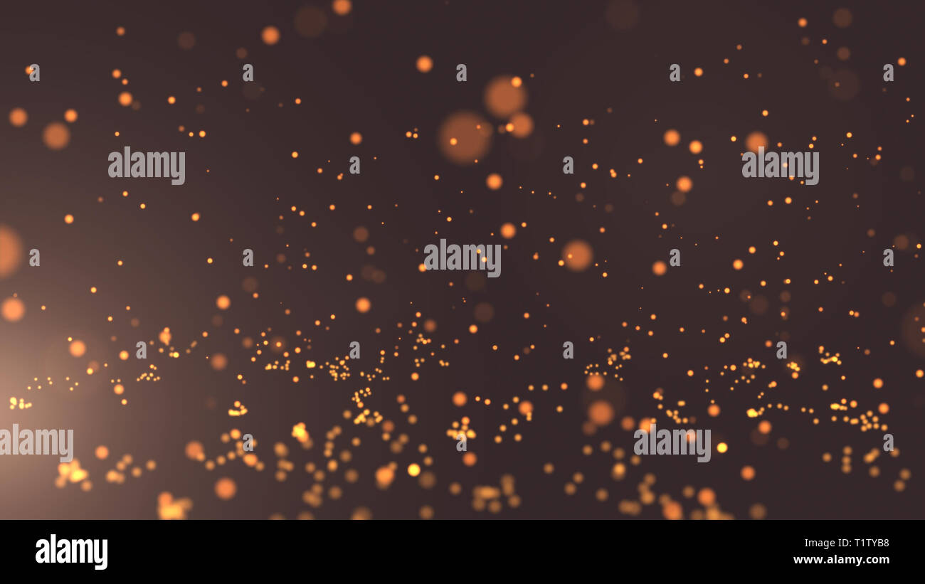 Gold Particles textured abstract particle network, science, technology ...
