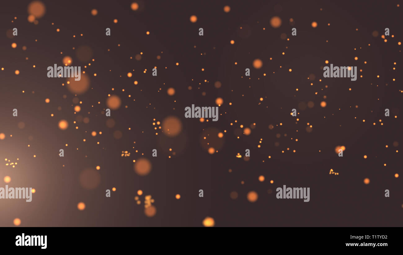 Gold Particles textured abstract particle network, science, technology ...