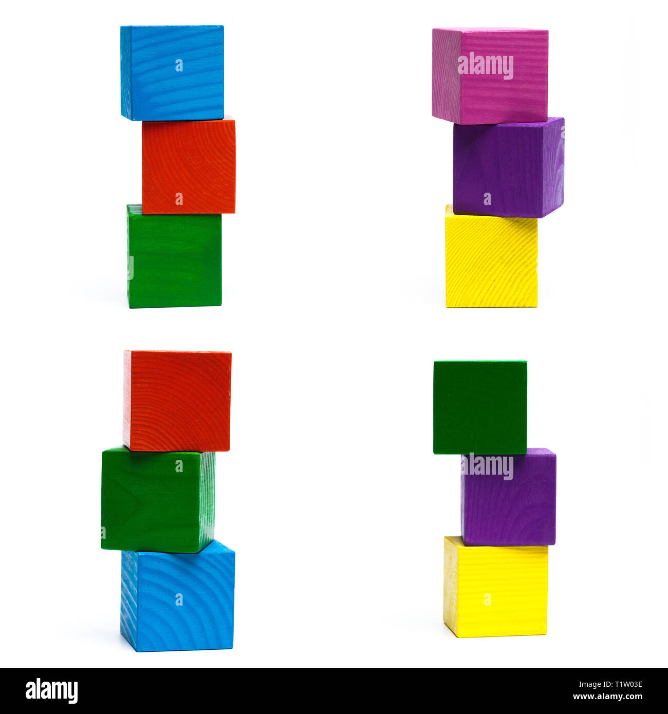 Children playing wooden building blocks Cut Out Stock Images & Pictures ...