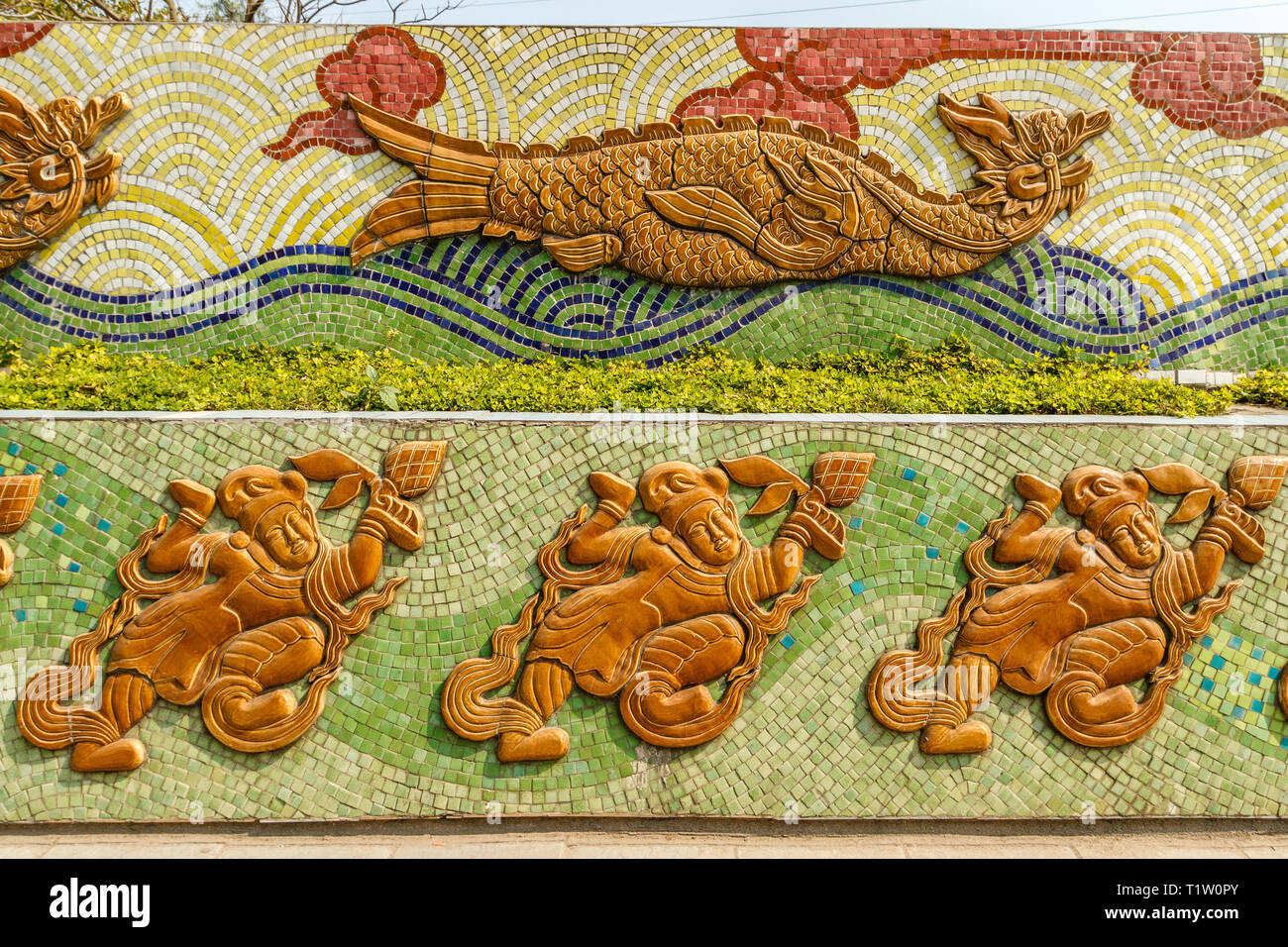 Hanoi Ceramic Mosaic Mural or Hanoi Ceramic Road. Vietnam. The longest ...
