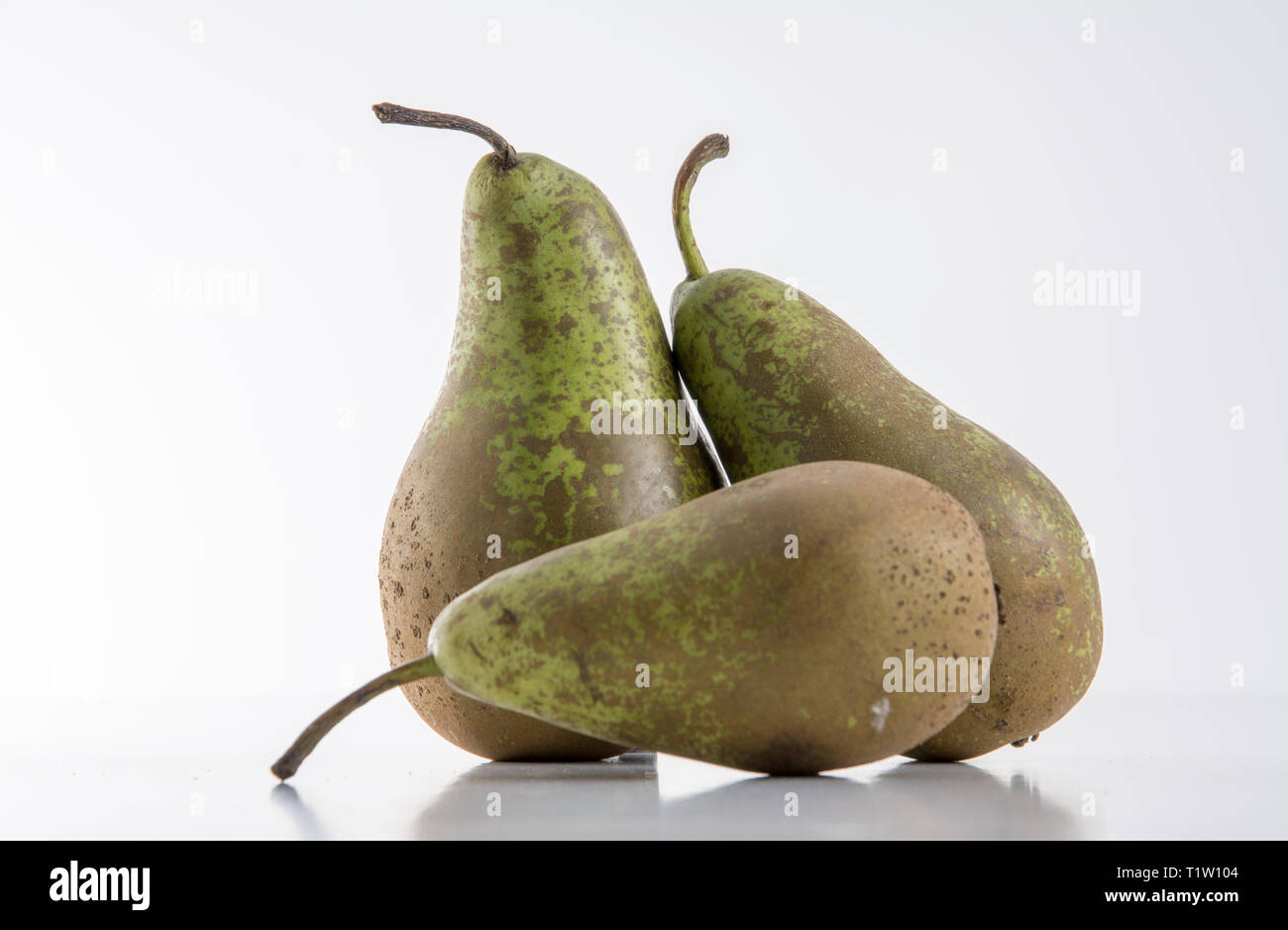 British pears on white background Stock Photo - Alamy