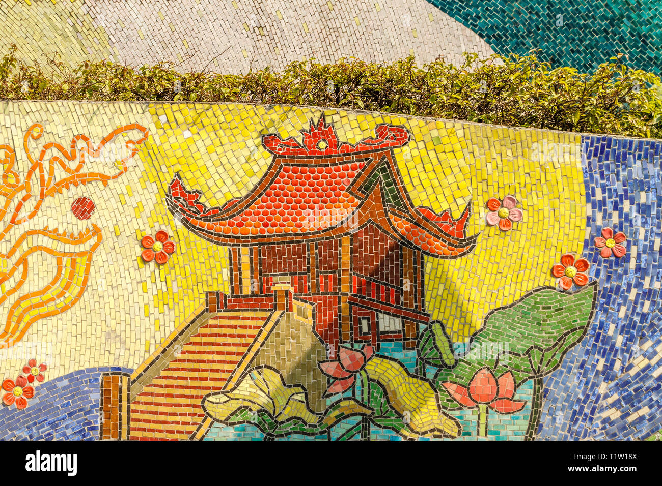 Hanoi Ceramic Mosaic Mural or Hanoi Ceramic Road. Vietnam. The longest ...