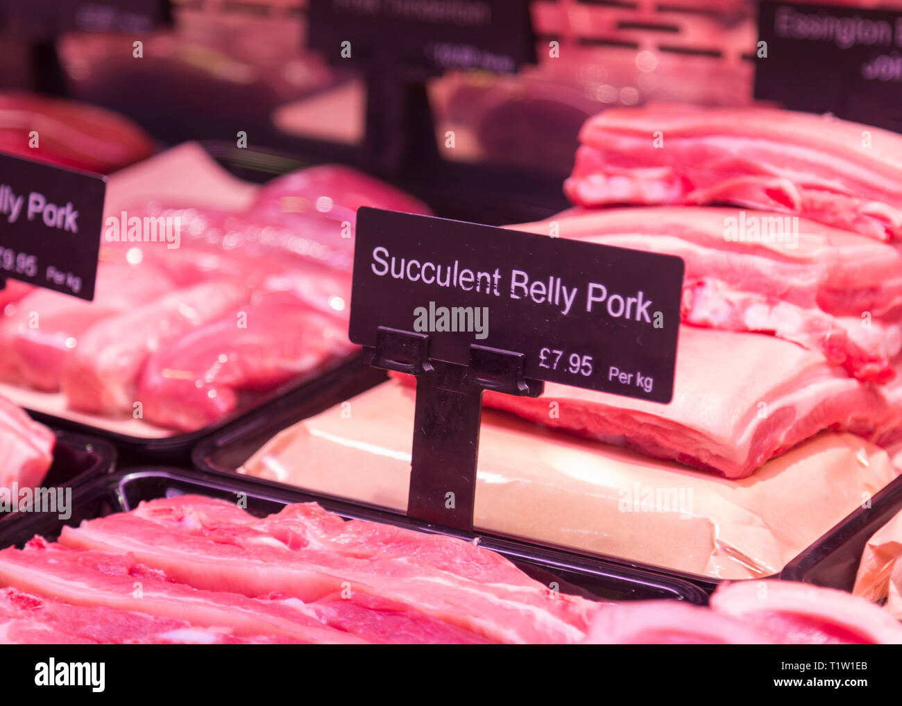 Free range meat on sale in the farm shop Stock Photo - Alamy