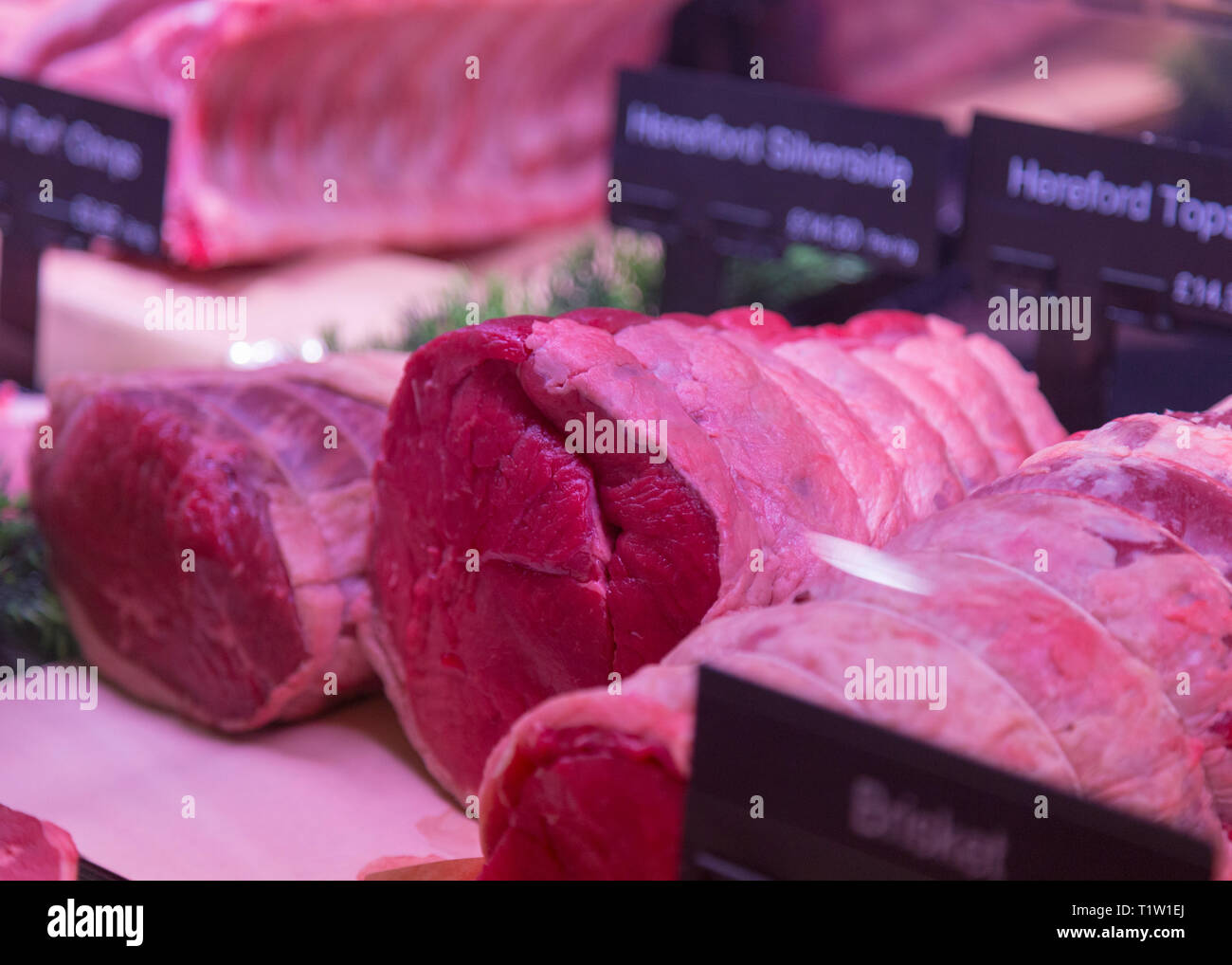Free range meat on sale in the farm shop Stock Photo - Alamy