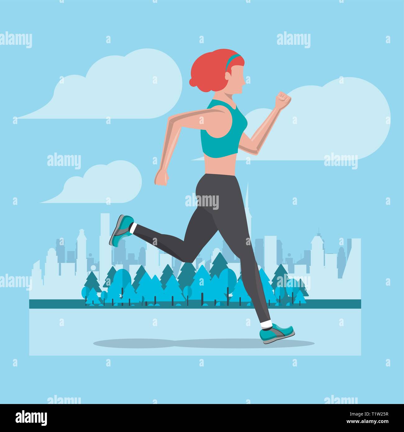 Fitness woman running Stock Vector Image & Art - Alamy