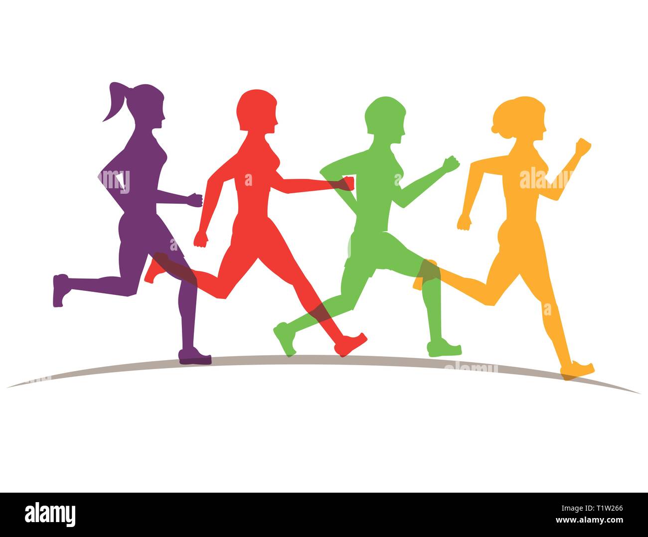 Fitness people running silhouette Stock Vector Image & Art - Alamy