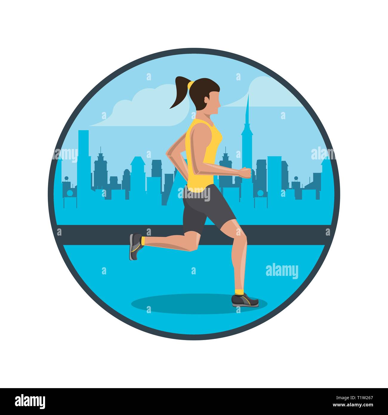 Fitness woman running Stock Vector Image & Art - Alamy