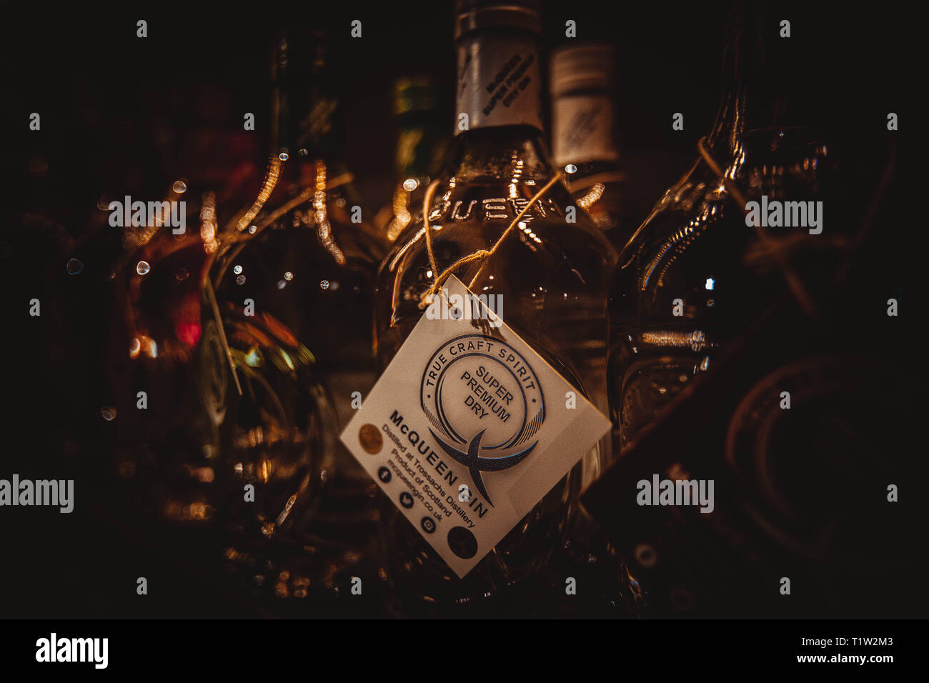 Old looking image of gin bottles Stock Photo - Alamy